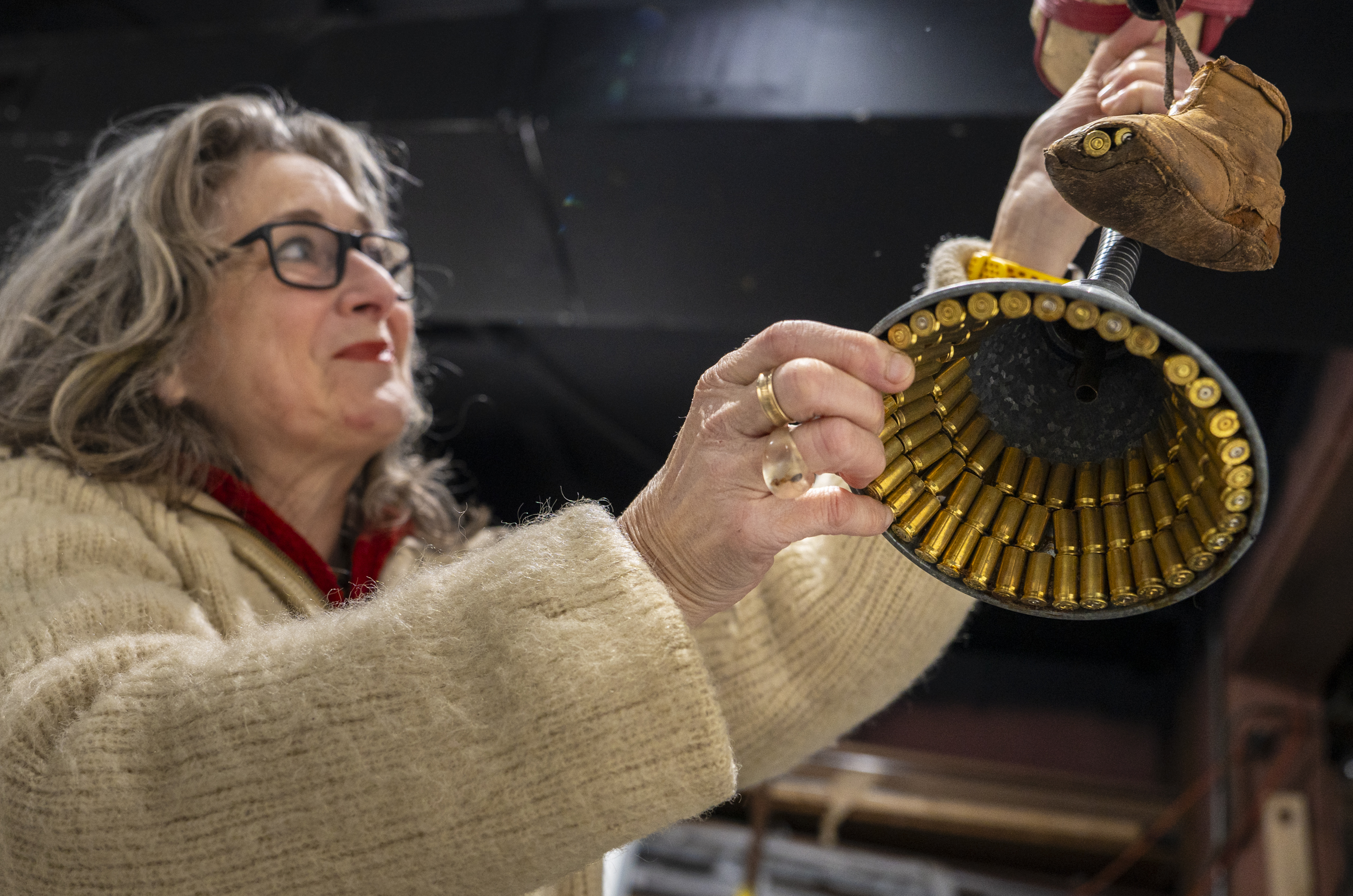 This artist creates sculptures from pig guts, doll hair and bullets